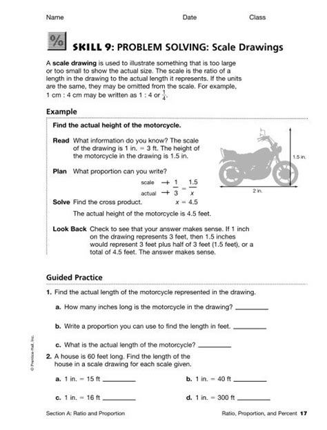 Skill 9 Problem Solving Scale Drawings