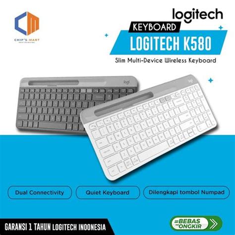 Jual Logitech K580 Keyboard Slim Multidevice Wireless Bluetooth Ultra Thin Kota Surabaya