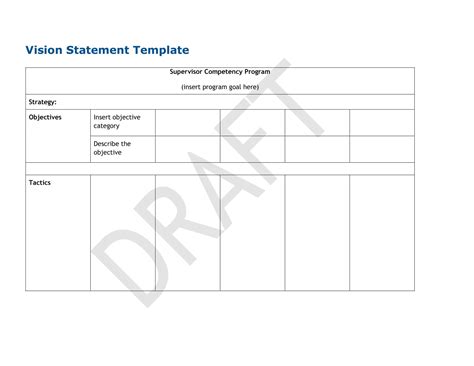Free Printable Vision Statement Templates Word Pdf Examples