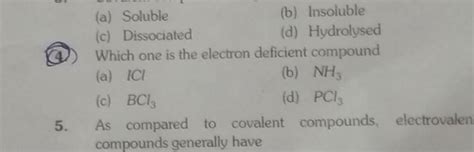 4 Which One Is The Electron Deficient Compound Filo