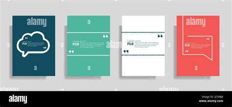 A Colorful Quote Speech Box Templates Set And Quotation Text In Bubble Frame With Commas And