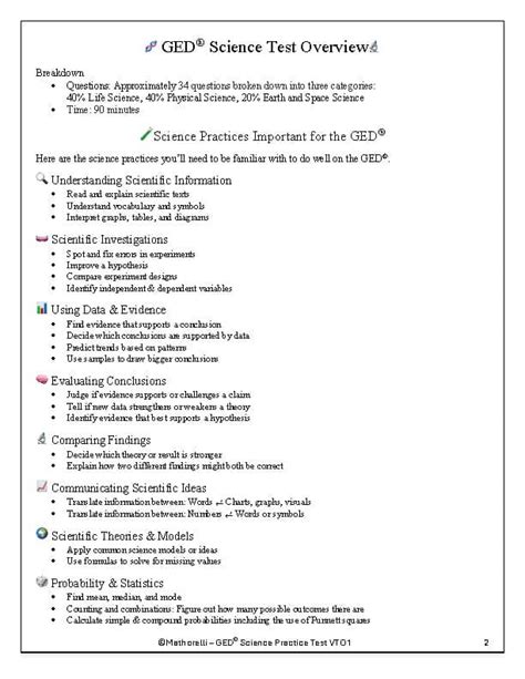 Ged® Science Test Full Length Practice Exam W Explained Answers And Key