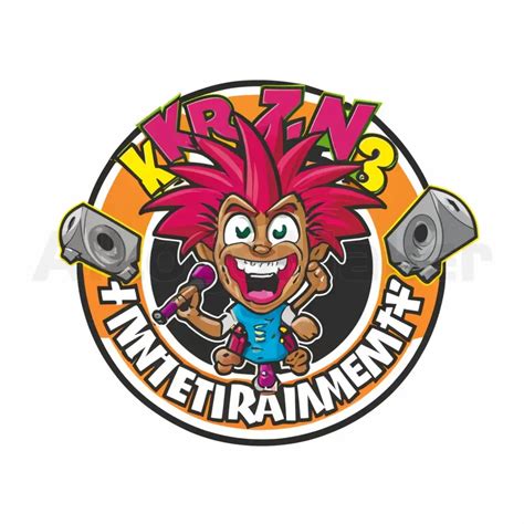 Logo Design For Krazy N8 Entertainment Playful Cartoon Logo On Clear