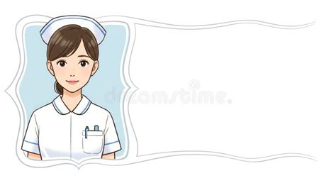 Nurse Graphic Border White Background A Friendly Nurse Symbolising Care