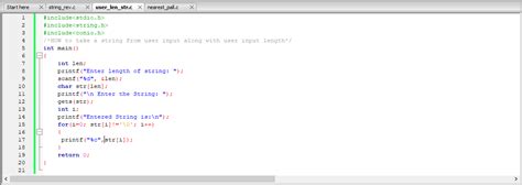 in a c program how to take a char array i e a user input string
