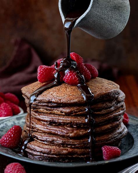 Chocolate Pancakes With Chocolate Syrup