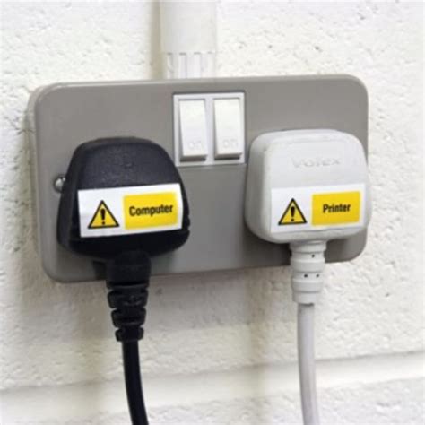 Office Equipment Plug Labels Equipment Names Signs Display Shop
