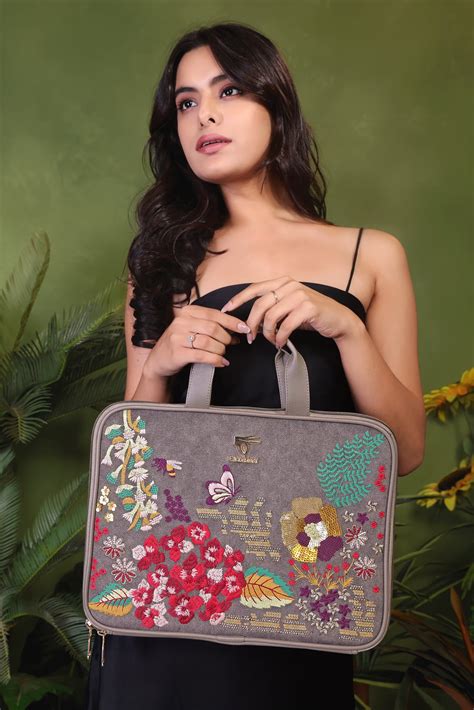Shop Gray Garden Designer Laptop Sleeve Pickaleaf Pickaleaf