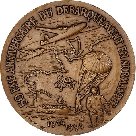 France Medal 50ème Anniversaire Du Débarquement En Normandie 1994