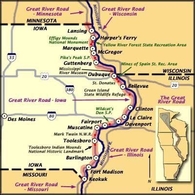 Map Of The Great River Road In Minnesota