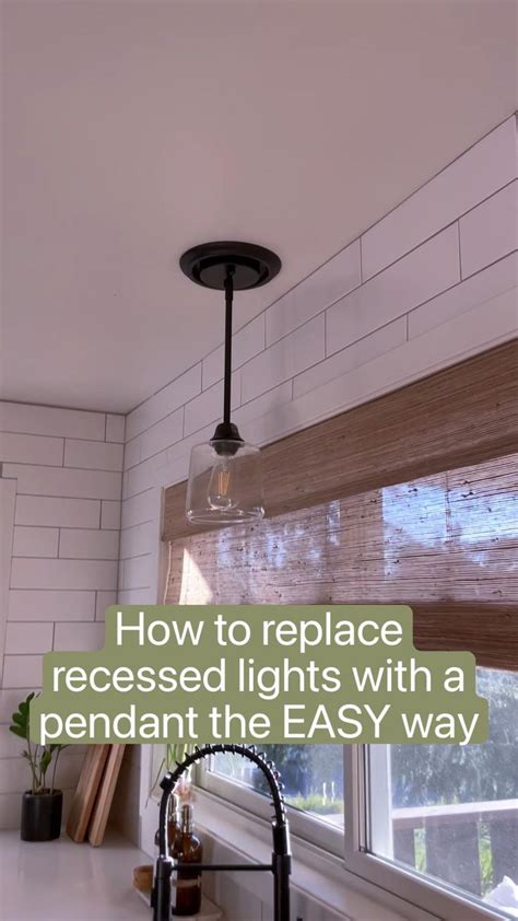 How To Replace Recessed Lights With A Pendant The EASY Way Recessed Lighting Diy And Home
