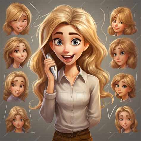 Premium Vector Blonde Haired Girl Short Cartoon Style Character Cartoon M