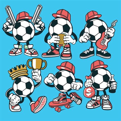 Soccer Cartoon Character Premium Vector