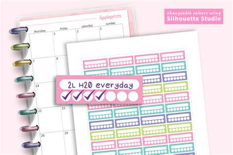Habit Tracker Planner Stickers Graphic By Artbyqapple · Creative Fabrica