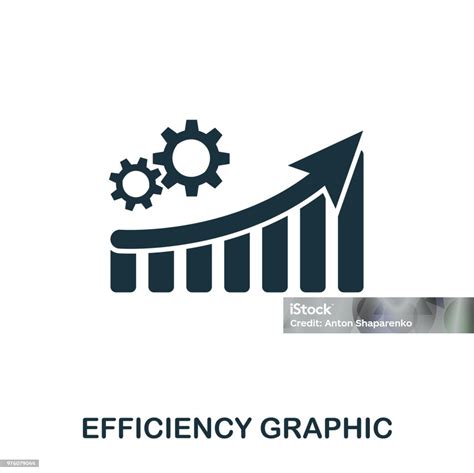 효율성 증가 그래픽 아이콘입니다 모바일 애플 리 케이 션 인쇄 및 더 많은 사용입니다 단순 요소는 노래 흑백 효율 증가 그래픽 아이콘 그림입니다 개선에 대한 스톡 벡터 아트