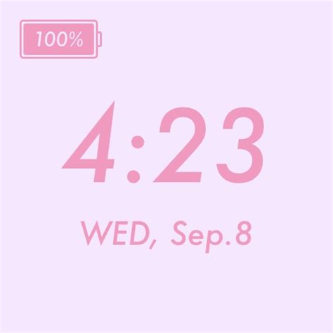 Purple Pink Widgets Time Widget 8RnPhUZdigltR1mdNOMZ For IPhone Android By Saeko WidgetClub