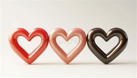 Three Heart Shaped Symbols Representing Unending Love And Care For