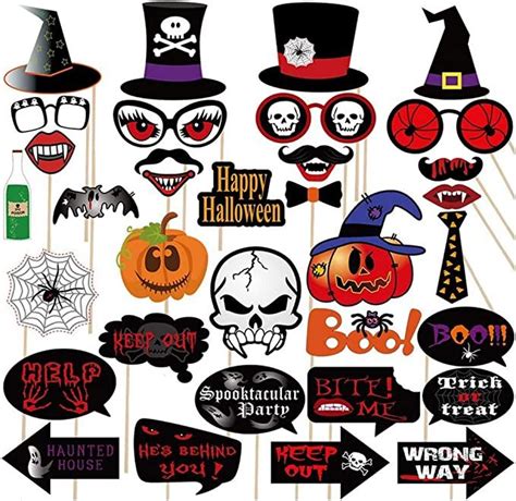Halloween Photo Booth Props Ghost Tooth Pumpkin Head Taro Signage
