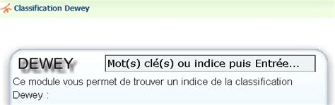 Widget Classification Dewey Les Outils Du Nomade