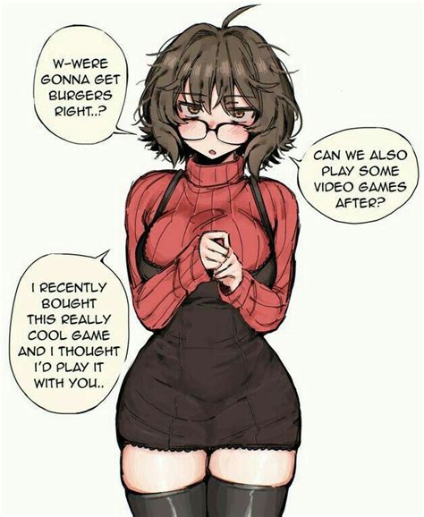 Garota Nerd Anime Tomboy Art Drawing Thick Oc Art Anime Turtleneck