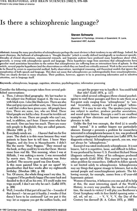 Aphasia As A Model For Schizophrenic Speech Behavioral And Brain