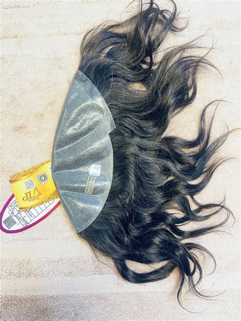 Natural Black Natural Brown Men Polyfuse Hair Patch For Personal