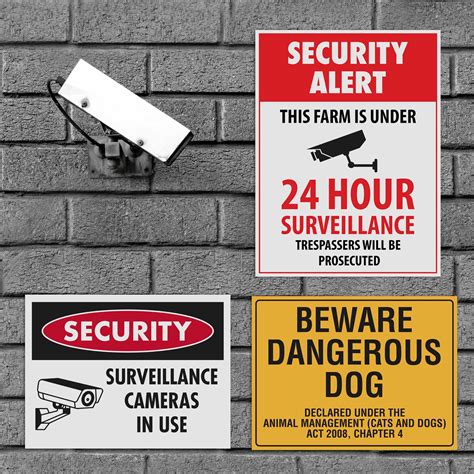 Security Signs Cctv Video Surveilance And Security Cameras In Use Sign