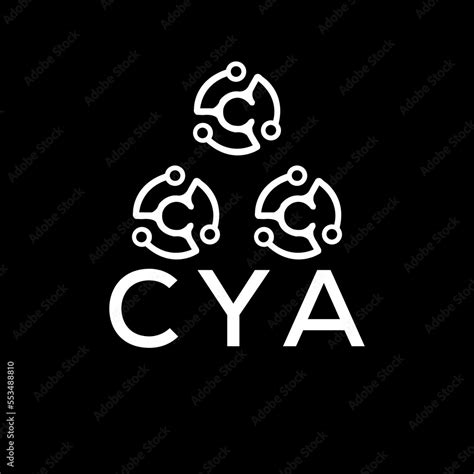 Cya Letter Logo Cya Best Black Background Vector Image Cya Monogram Logo Design For