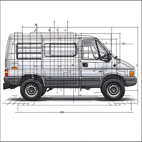 Van Technical Drawing Premium Ai Generated Image