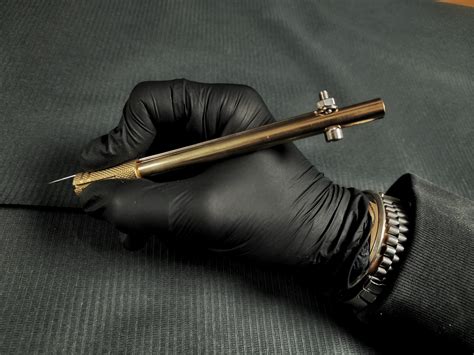 The Powk Brass Handpoke Tattoo Tool Needle Holder Pen Tattoo