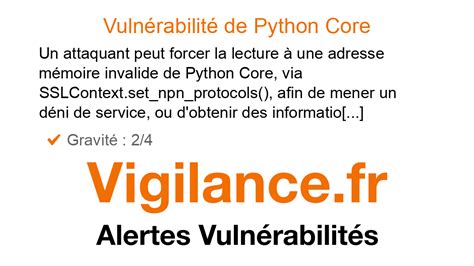 Vulnérabilité Python Core Via Tnpnprotocols Vigilancefr