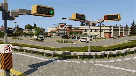Minecraft Modern City Intersection With Traffic Lights And Street Signs