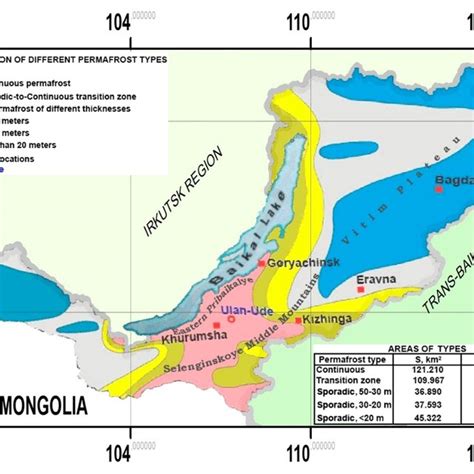Map Of The Distribution Of Permafrost Types 6 And The Scheme Of The