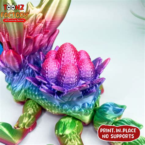 🐉 Print In Place Flexi Easter Dragon Articulated・ Stl File For 3d