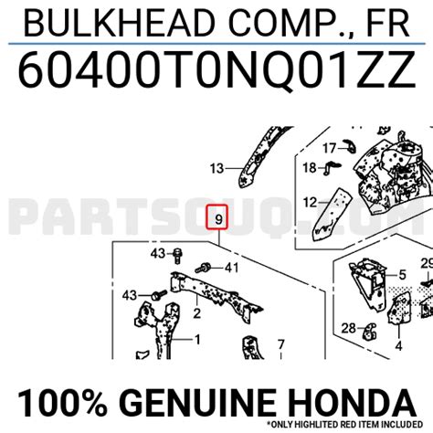 Bulkhead Comp Fr 60400t0nq01zz Honda Parts Partsouq