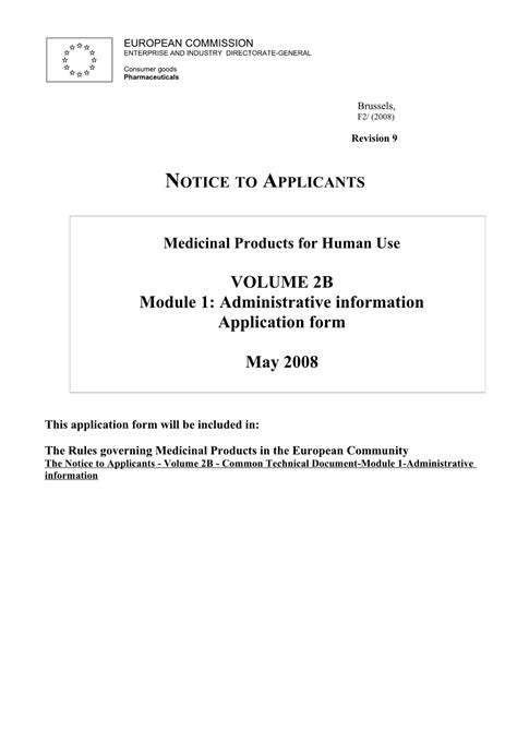 Notice To Applicants Volume 2b Module 1 Administrative Information Application Form Docslib