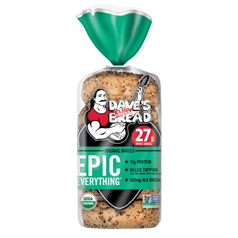 Daves Killer Bread Epic Everything Organic Bagels 1675 Oz 5 Ct