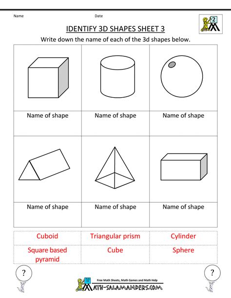 3d Shapes Worksheets Worksheets Library