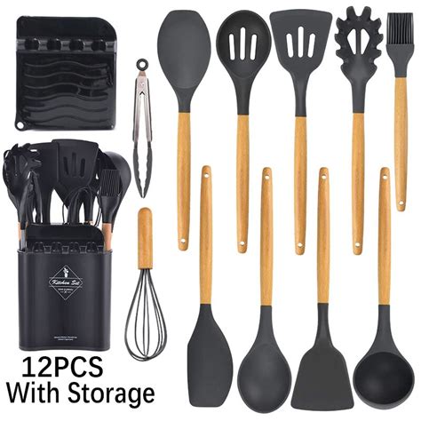 Silicone Cooing Utenils Spatula Spoon Bbq Set Heat Grandado