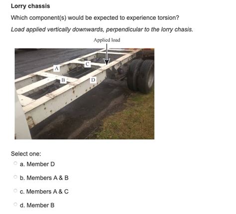 Solved Lorry Chassis Which Components Would Be Expected To Experience 1 Answer