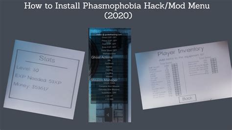 Phasmophobia Menu