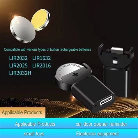 Chargez Efficacement Lir2032 Lir1632 Avec Chargeur De Pices Typec Couleur Noir Ebay