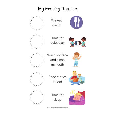 Bedtime Routine Visual Timetable