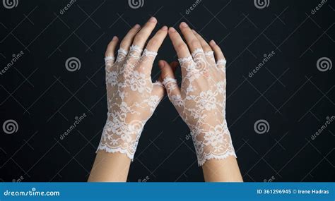 Hands Wearing Medical Blue Gloves And Holding Hands Together Hands