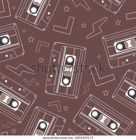 Cassette Background Vector Seamless Repeat Pattern Stock Vector