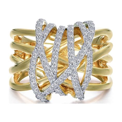 Lafonn Pave Glam Sterling Silver 2 Tone Gold And Platinum Plated