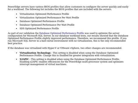 Database Optimized Performance Profile In Bios Modernize Your