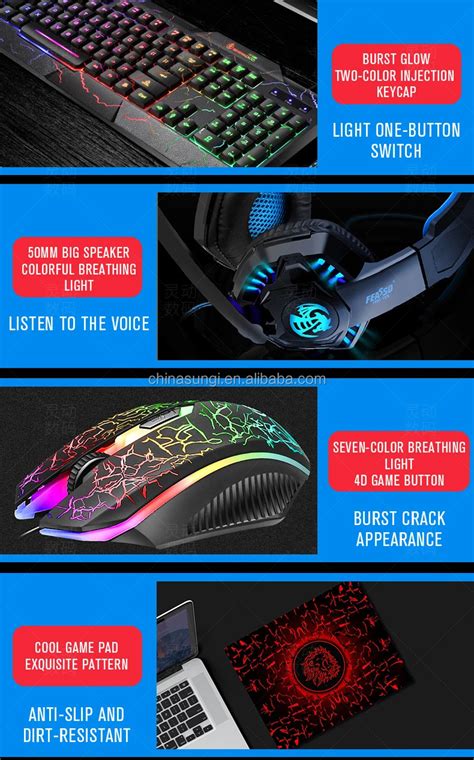 Sungi 4 In 1 Gaming Keyboard Mouse Headphone Mouse Pad Gaming Set With