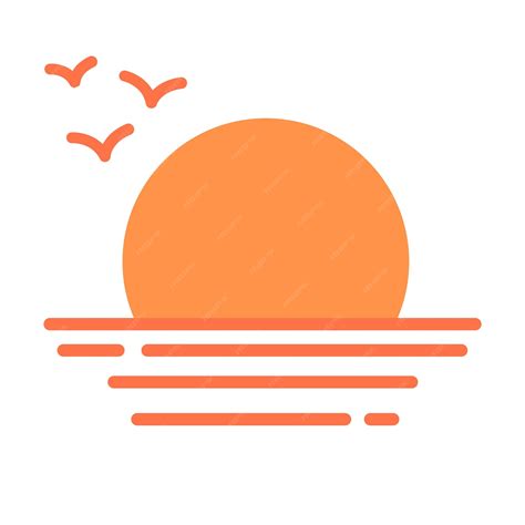 Premium Vector Sunset Vector Illustration Simple Icon