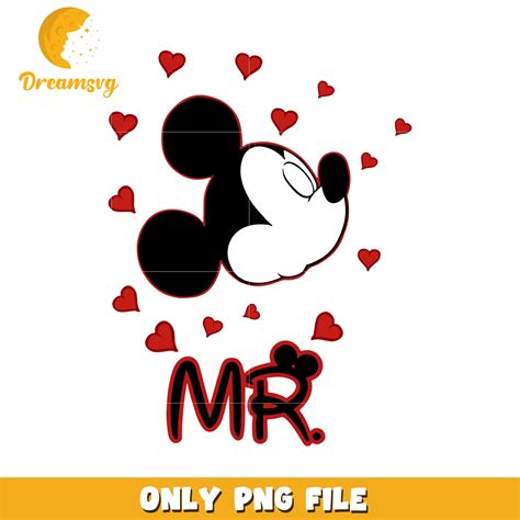 Mickey Mouse Heart Design Png Mr Love Graphic Art File Dreamsvg Store